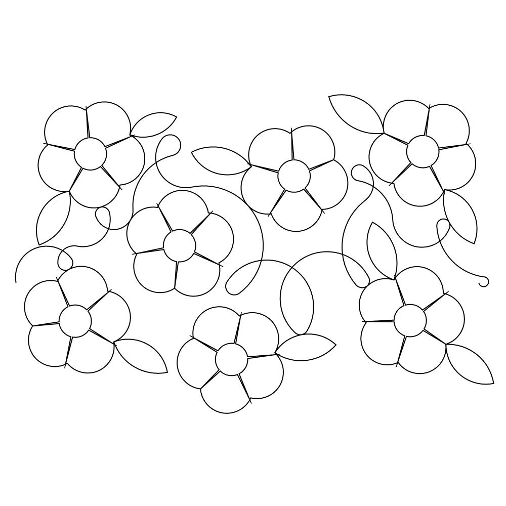 30s flower e2e 005 - Edge to Edge Quilting Patterns